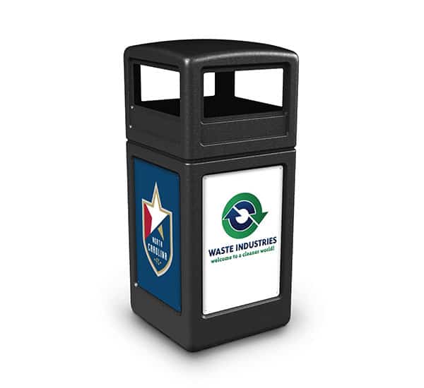 Custom Logo Trash Cans & Site Furnishings | Commercial Zone Products