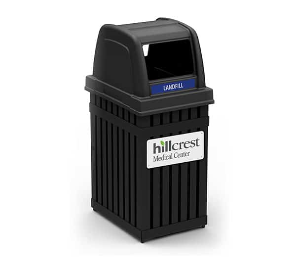 Custom Logo Trash Cans & Site Furnishings | Commercial Zone Products