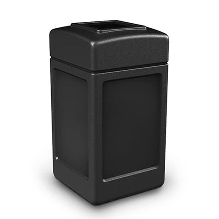 PolyTec™ 42-Gallon Trash Can: Square, Open-Top Lid | Commercial Zone