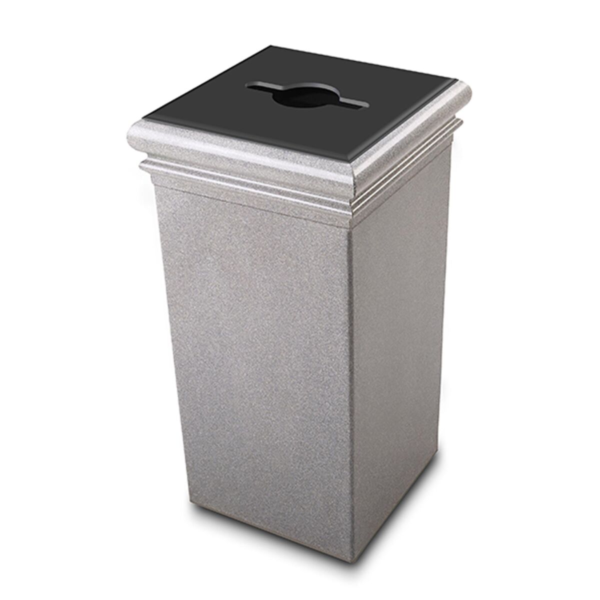 StoneTec® Riverstone Trash Container, 30-Gallon Square - Commercial ...