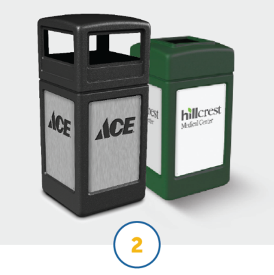 Custom Logo Trash Cans & Site Furnishings | Commercial Zone Products