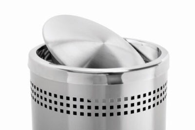Precision Series® Imprinted Trash Container, 15-Gallon Round, Swivel ...