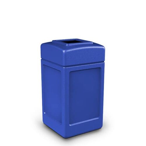 PolyTec™ 42-Gallon Trash Can: Square, Open-Top Lid | Commercial Zone