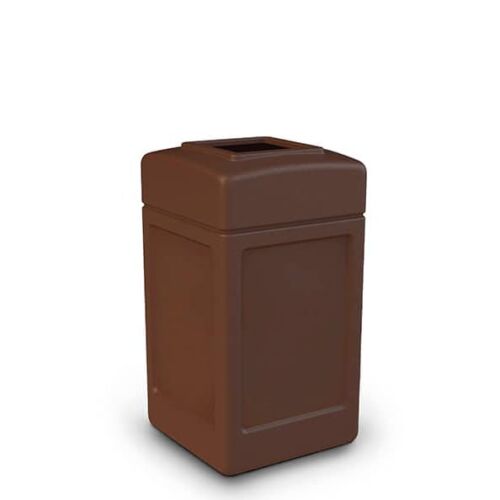 PolyTec™ 42-Gallon Trash Can: Square, Open-Top Lid | Commercial Zone
