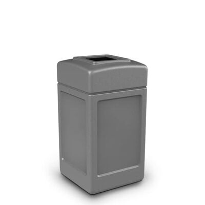 PolyTec™ 42-Gallon Trash Can: Square, Open-Top Lid | Commercial Zone