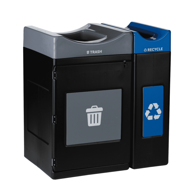 Avante™ Series, Black Dual-Stream, Trash and Recycling Center ...